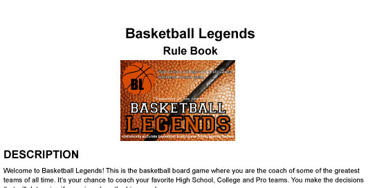 Basketball Legends Rules – Board Game Legends